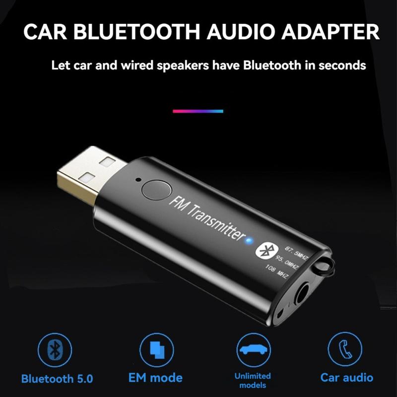 Bluetooth Receiver 5.0 Car Kit 3.5MM AUX USB FM Transmitter - TikTok ...