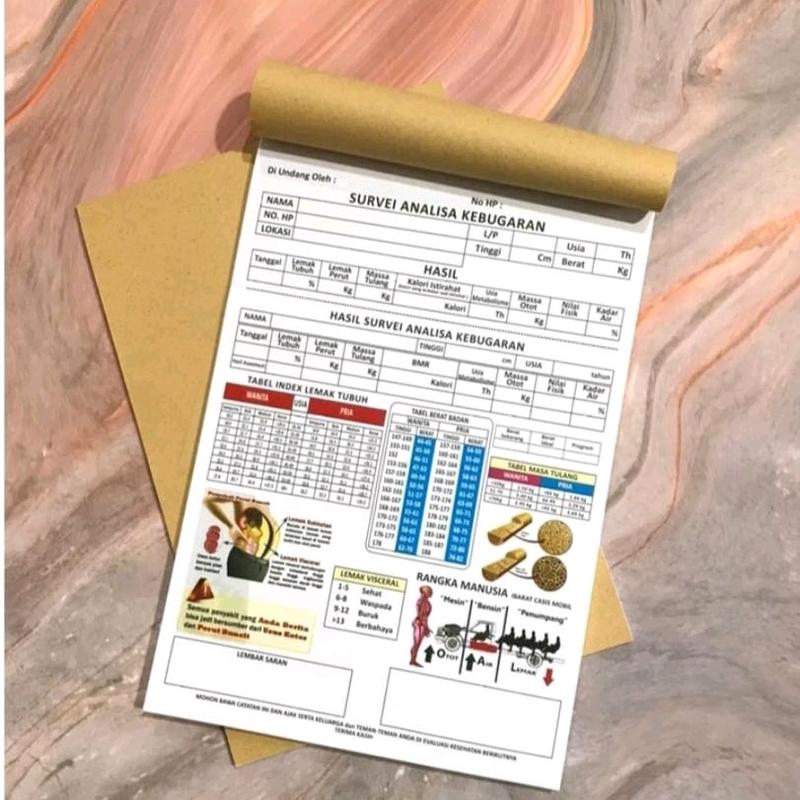 Buku analisa kebugaran/buku monitoring/buku tanita Paper - Shop | Tokopedia