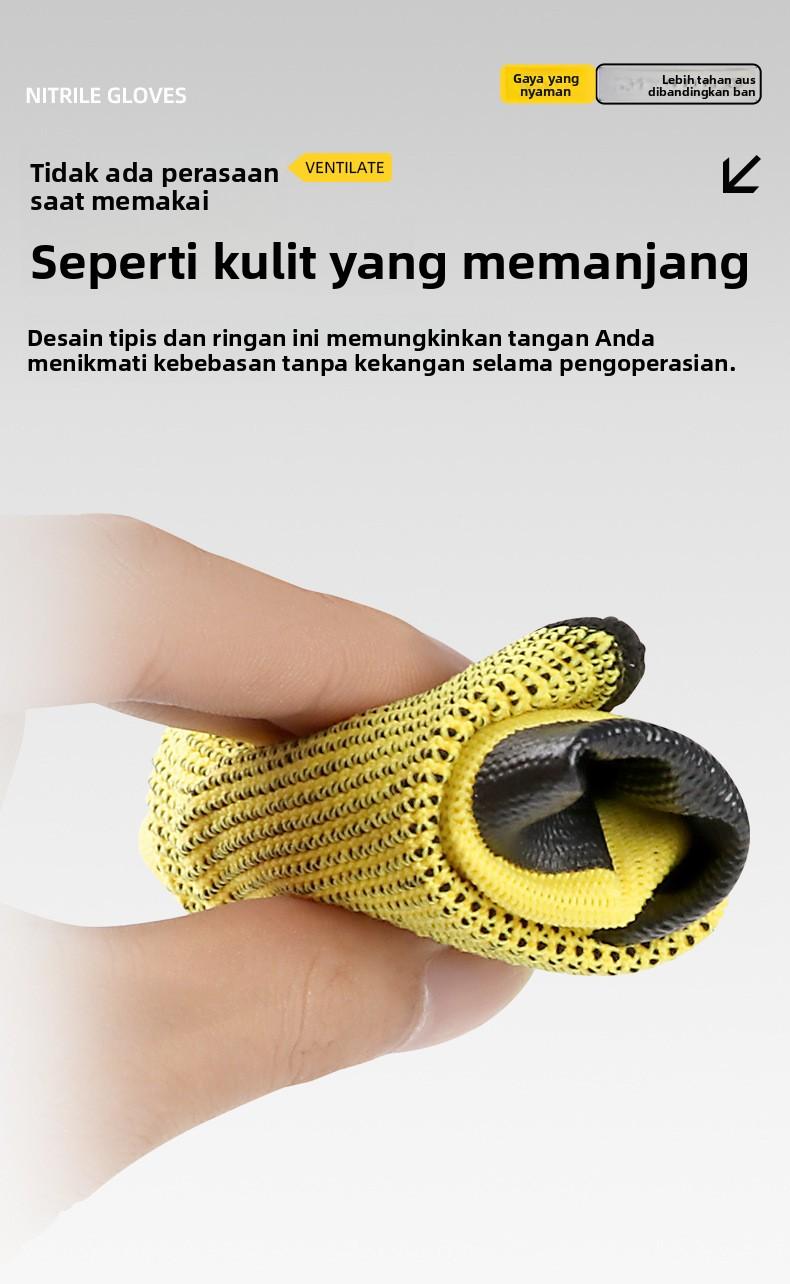 Sarung Tangan Kerja Tahan Aus Universal Lapisan Nitril Tahan Minyak ...