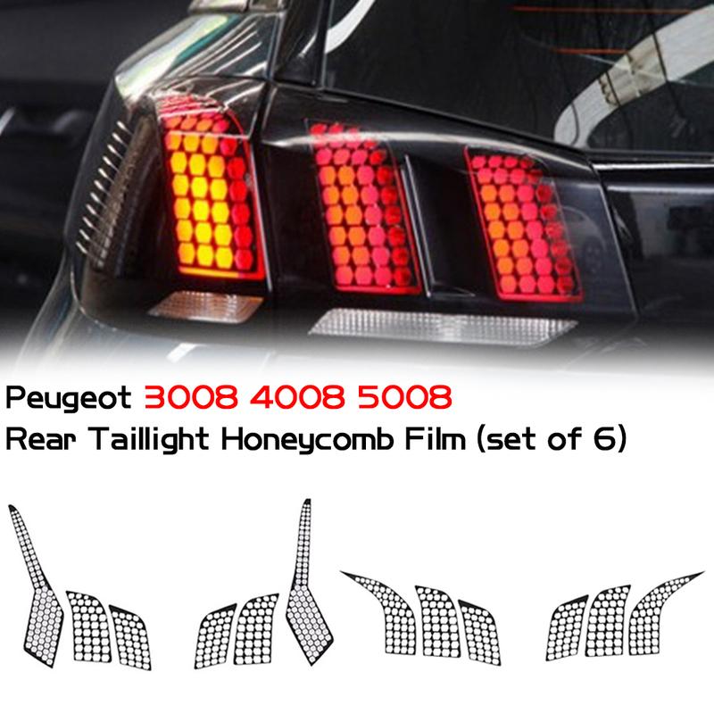 Car Rear Tail Light Lamp Cover Honeycomb Stickers Protector Taillight ...