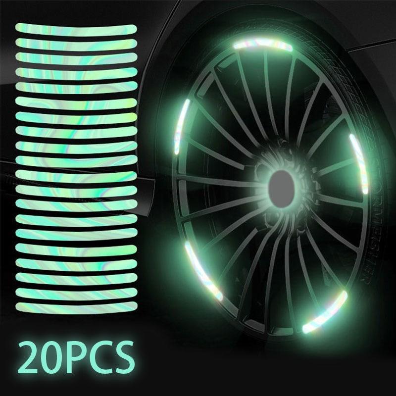 20 Pcs Reflective Wheel Sticker Diamond Reflective Wheel Rim - TikTok ...