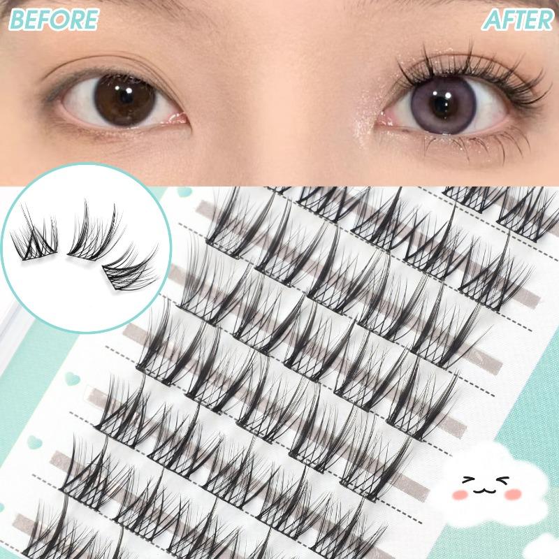 Fluffy False Eyelashes DIY Cluster Lashes Individual Lashes Natural ...
