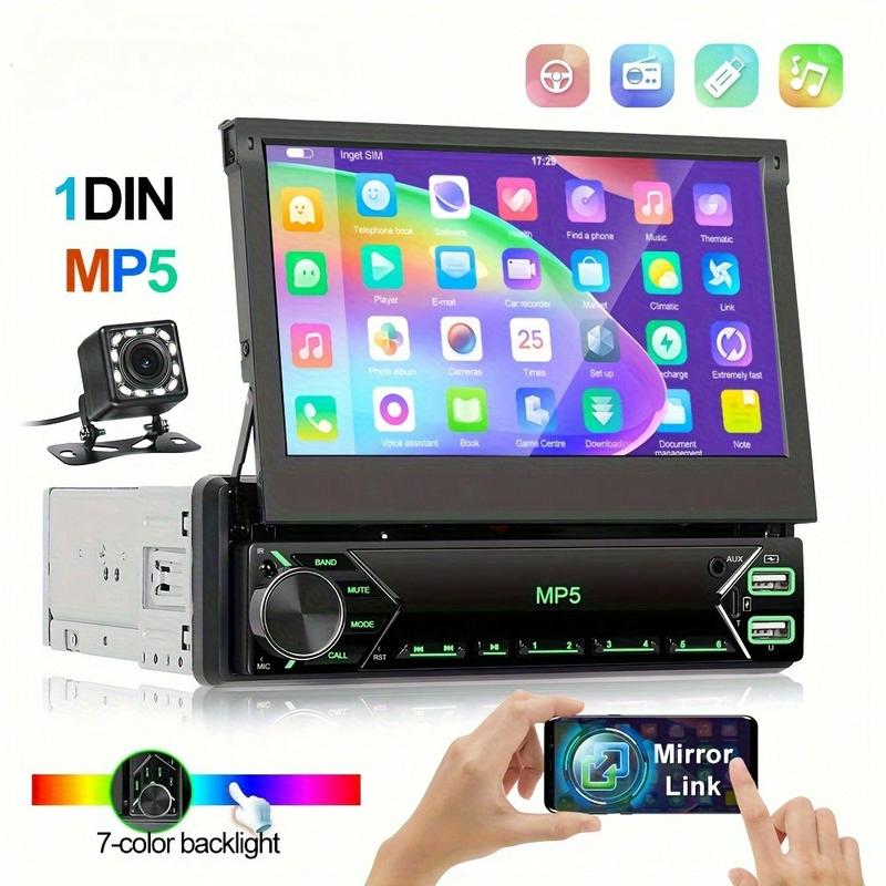 Car Stereo Single Din Touchscreen, 7 Inch Flip Out Car Radio 1 DIN with ...
