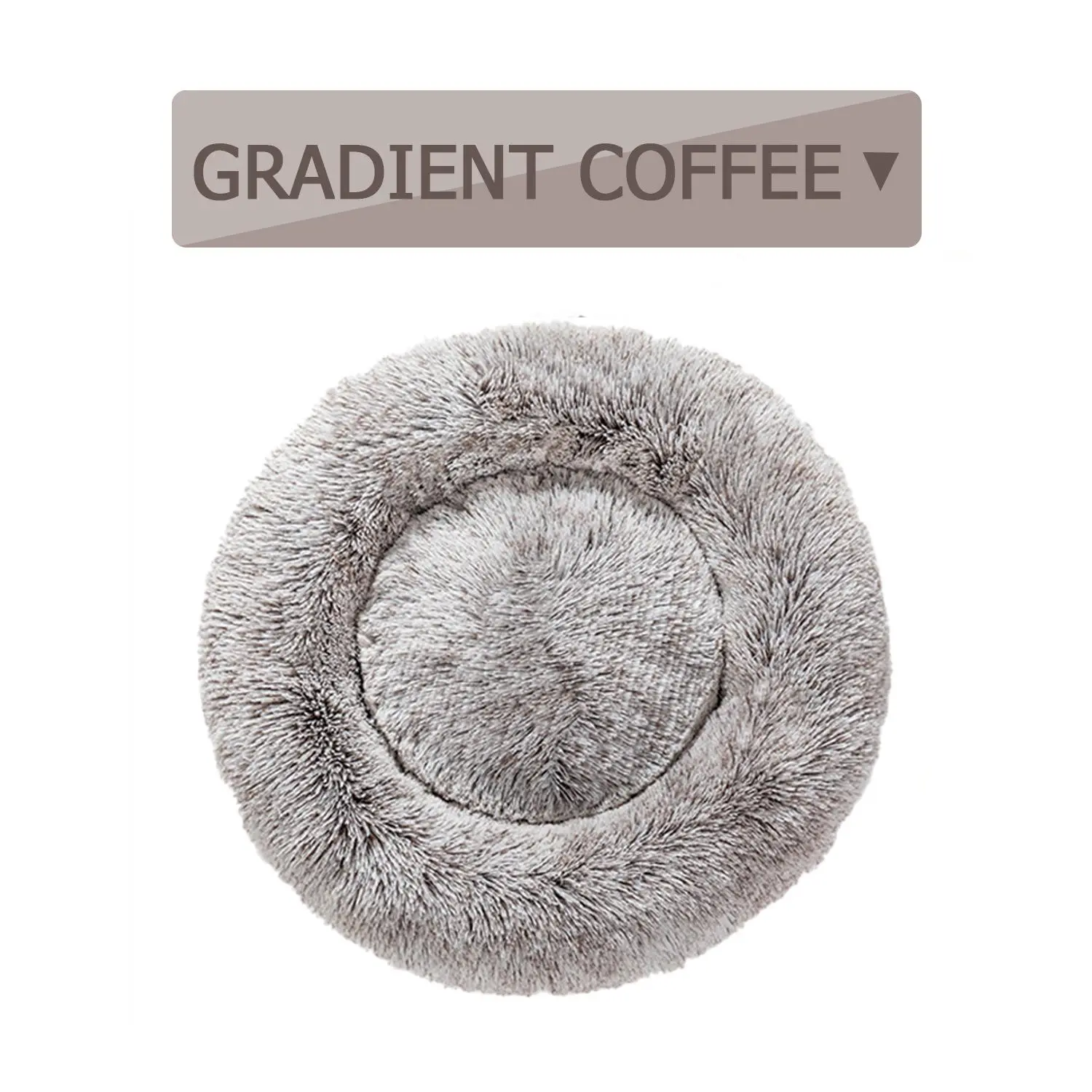 Gradient Cozy Plush Pet Bed with Non Slip Bottom Design, 1 Piece Warm ...