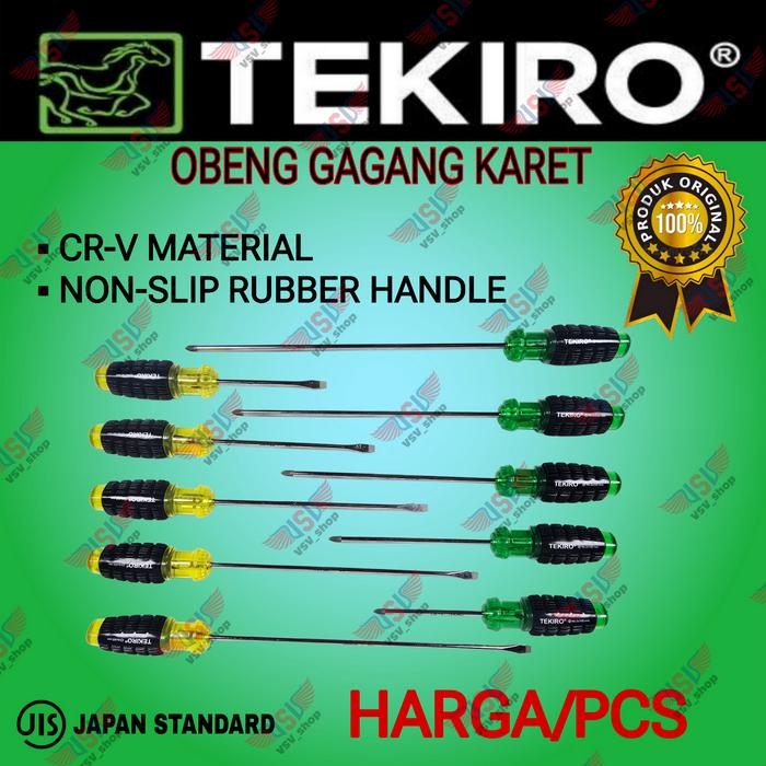 Jual TEKIRO Obeng Gagang Karet Plus Minus Philip PH2 6mm Rubber Handle ...