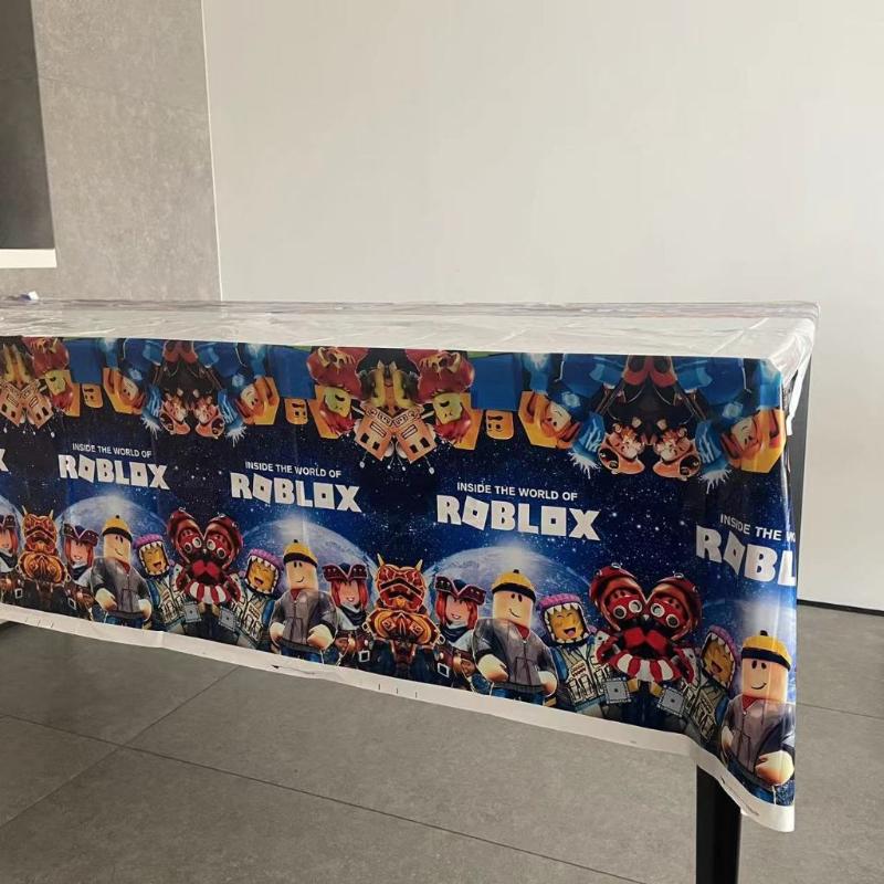 Roblox Party Tablecloth Disposable Plastic Table Cover Size 108cm ...