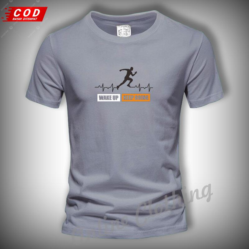 Short Sleeve Distro T-shirt / Distro Text Tshirt WAKE UP RUN - TikTok ...