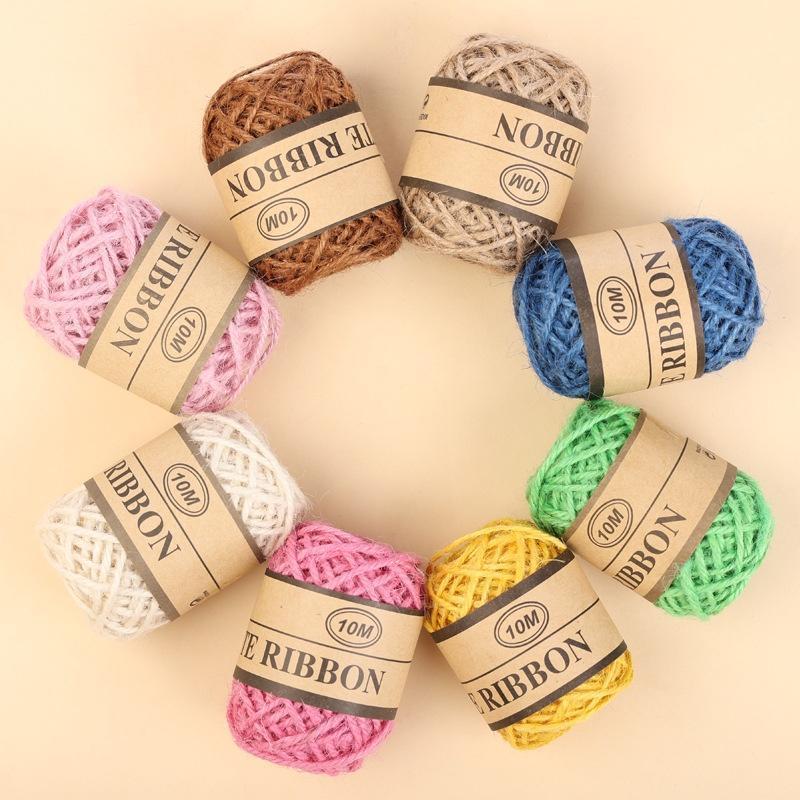 10 Meter Natural Hemp Rope with Three Strands of Colorful Hemp - TikTok ...