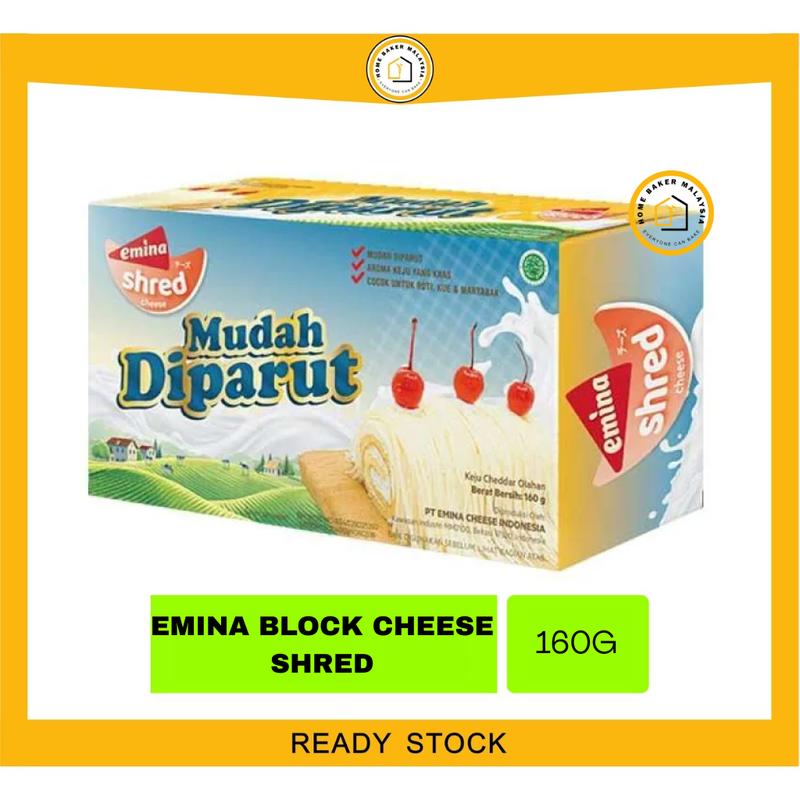 EMINA SHRED CHEESE BLOCK / KEJU PARUT 160G - HOME BAKER MALAYSIA ...