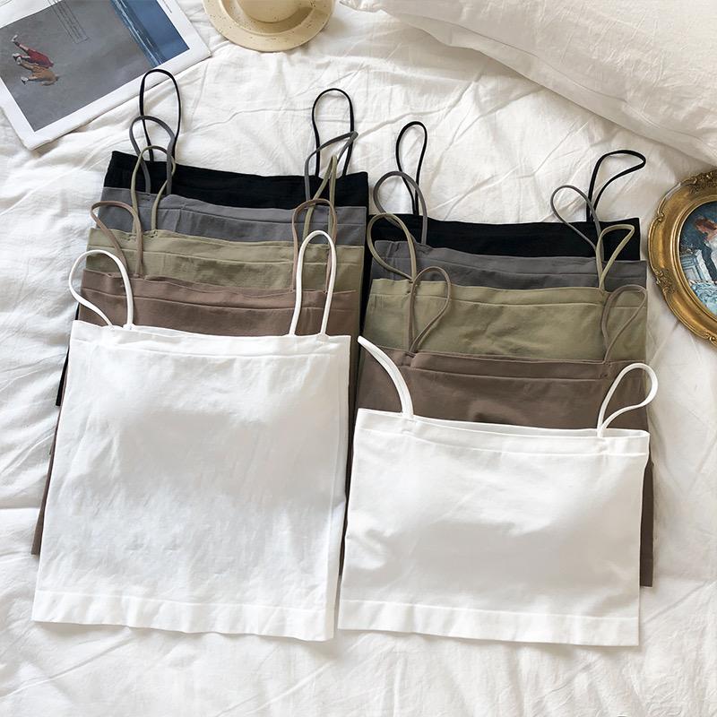(READY STOCK) Plain Padded Strap Crop Singlet Bralette - TikTok Shop ...