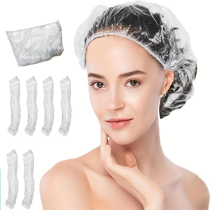 100pcs Clear Disposable Shower Caps - Crystal-Clear Design for - TikTok ...