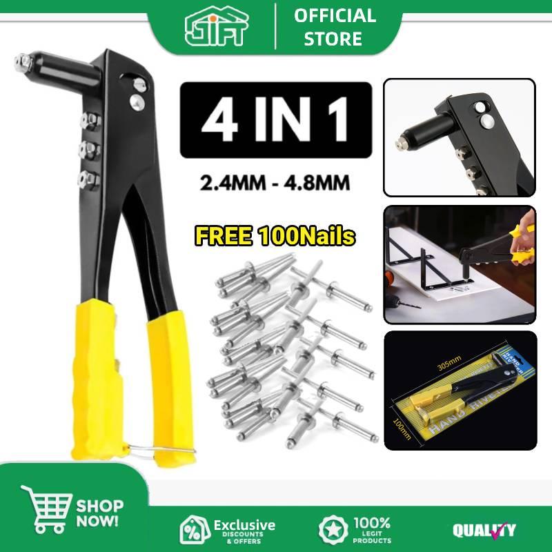 【Free 100 Nails】GIFT Heavy Duty Hand Riveter Riveter Tools Fastener ...