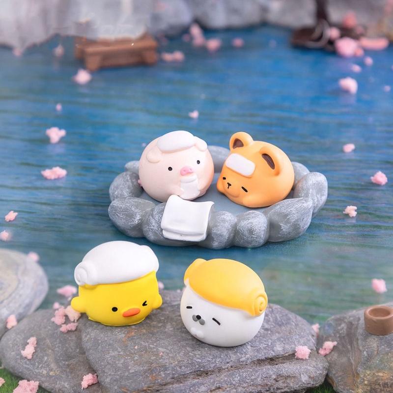 Creative Resin Miniature Animal Figurines DIY Seal Duck Pig Cartoon ...