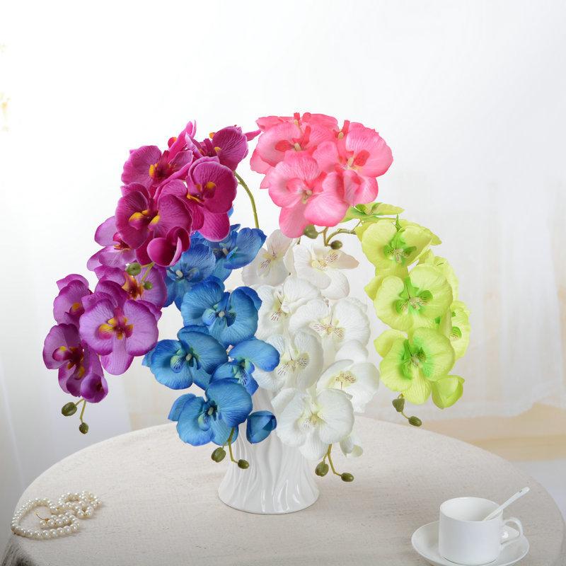 Artificial Flowers Branch Orchid Phalaenopsis Red Pink Blue Green - TikTok Shop Singapore