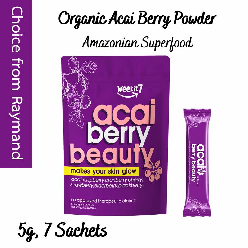 WEEKIT 7 Organic Acai Berry Powder, 5g, 7 Sachets – Amazonian Superfood ...