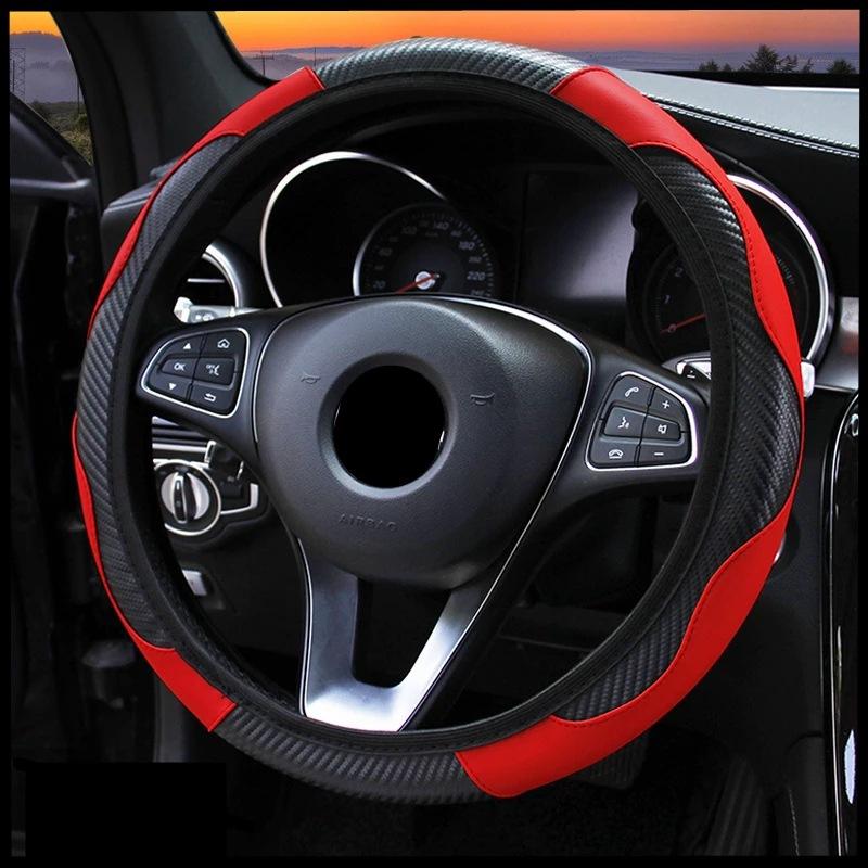 Car Steering Wheel Cover Anti Slip PU Leather Steering Cover - TikTok ...