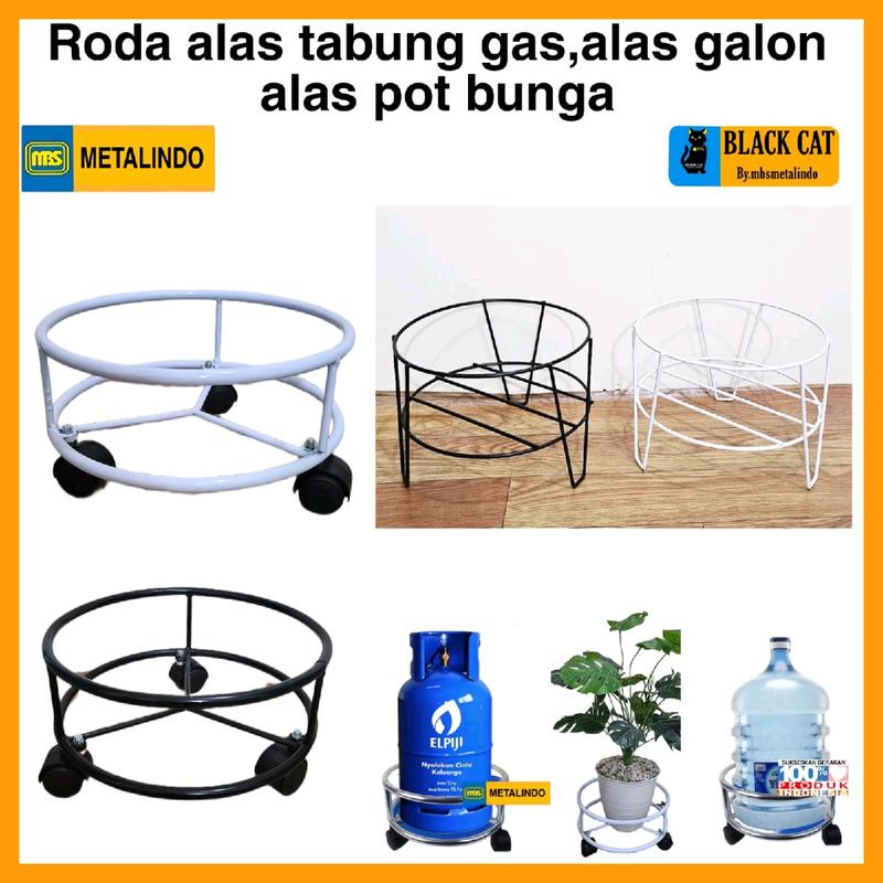 Alas roda tabung gas mbs rak tabung gas rak pot bunga roda galon - Shop ...
