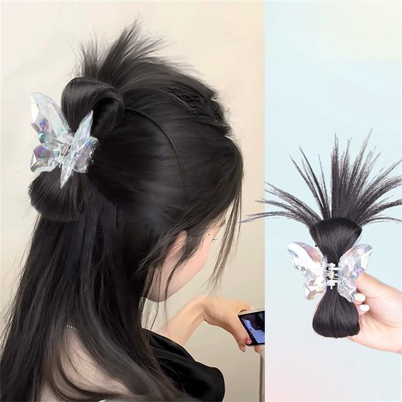 Rambut palsu dengan tocang rambut fesyen untuk gadis, ekor kuda ...