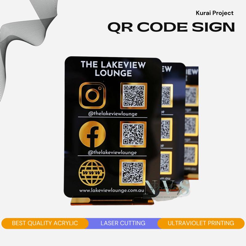 Akrilik QR Code Sign - Social Media Business Sign Acrylic - Plakat ...