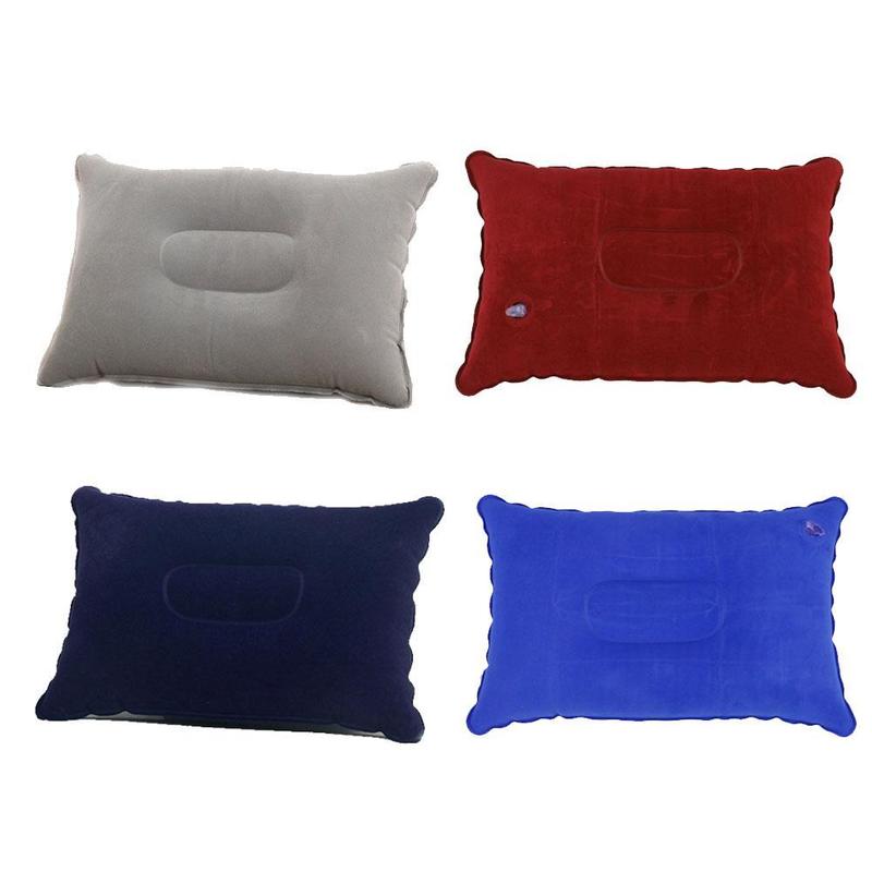 Inflatable Pillow Camping Flocking Fashion Outdoor Travel Inflation ...