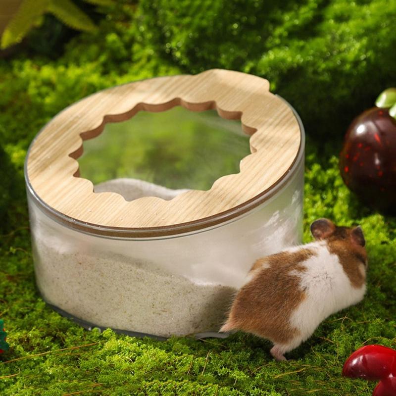 Hamster Sand Bath House Transparent Hamster Sandbox Anti-sli - TikTok ...