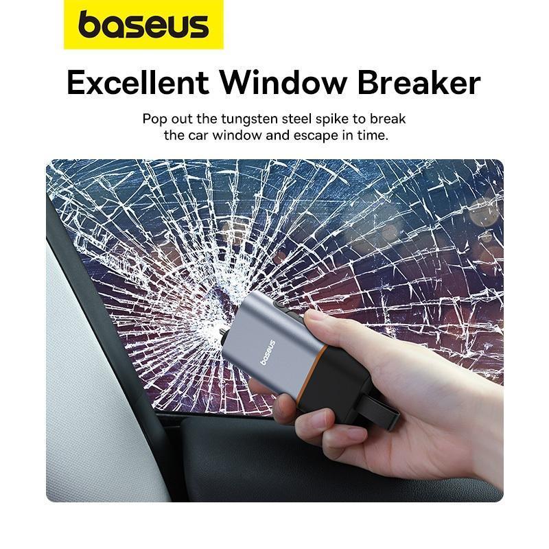 Baseus Car Safety Hammer Window Glass Breaker 3 in 1 Emergency - TikTok ...