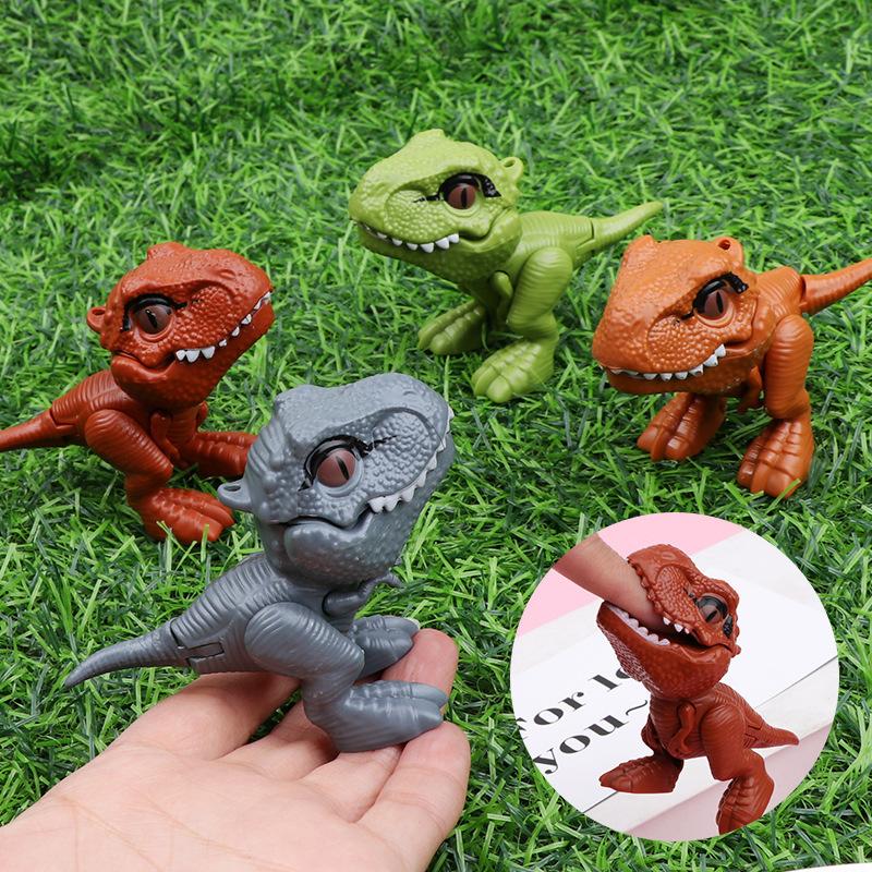 Cute Mini Finger Biting Dinosaur Toy Keychain Joint Movable Overlord ...