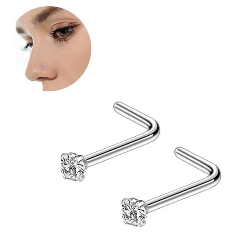 Rashion Nose Piercing Mini Fine Workmanship Titanium Steel Cubic ...