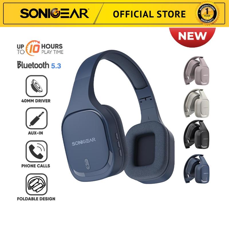 SonicGear Airphone 7 Bluetooth Headphones With Mic | Strong Bass | 10 ...