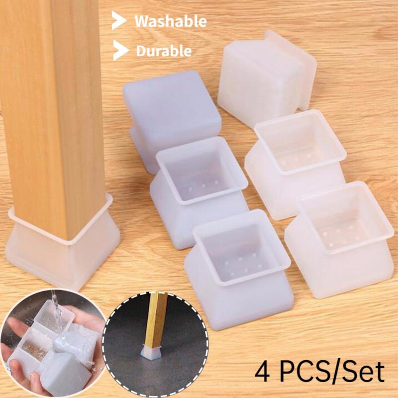 4PCS/set Silicone Table Foot Pad Bottom Cover Non-slip Chair - TikTok ...