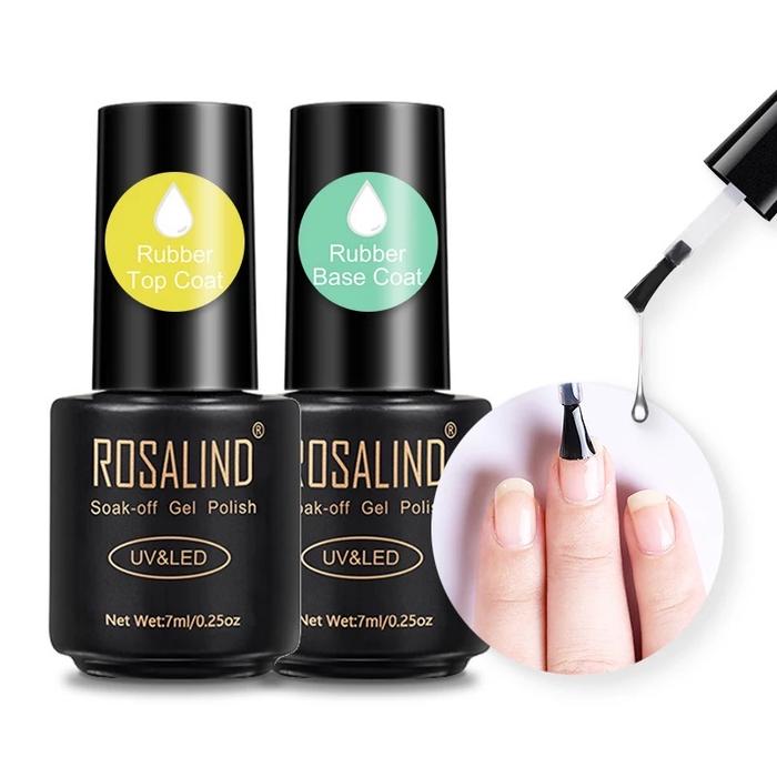 Jual Rosalind Top Cost Base Coat Kutek Gel Nail Art UV LED Gel Nail ...