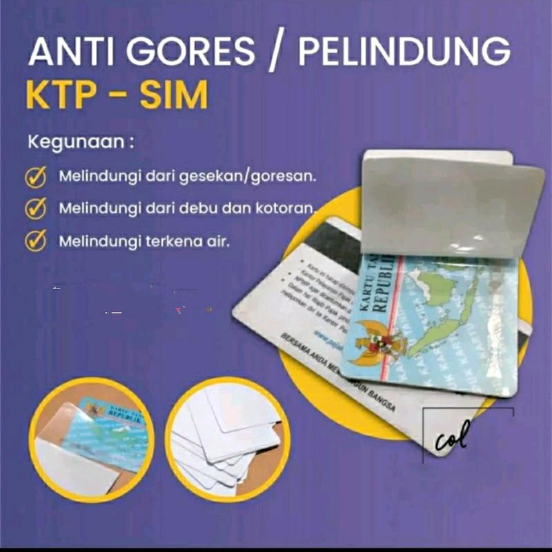 10 lembar stiker anti gores untuk KTP BPJS dll. - Shop | Tokopedia