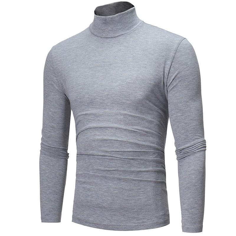 Kemeja-t turtleneck kasual lelaki, baju sejuk lengan panjang - TikTok ...