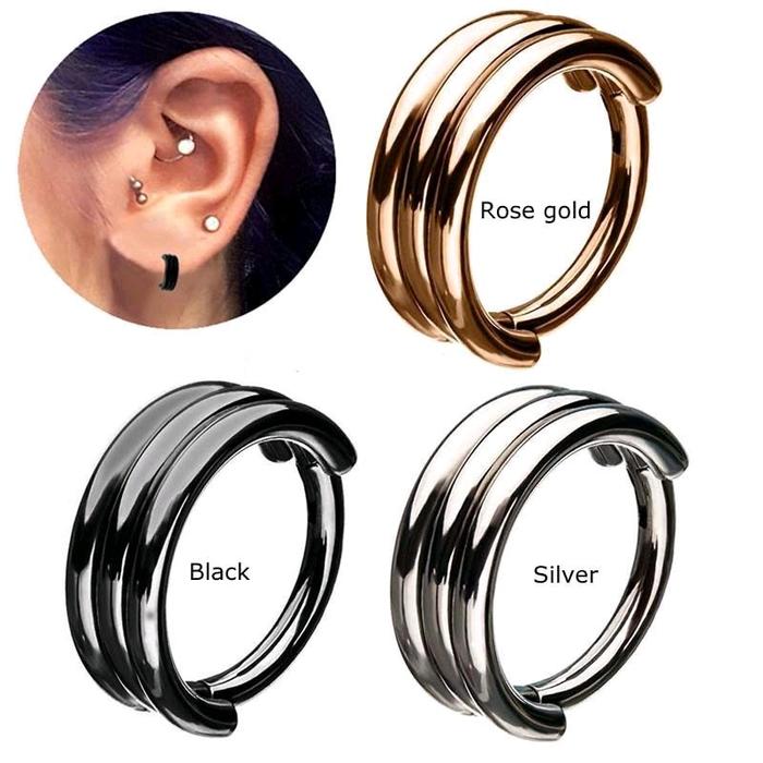 Jual Anting 1piece Piercing Ring Hoop EarLobe Septum Helix Stainless ...