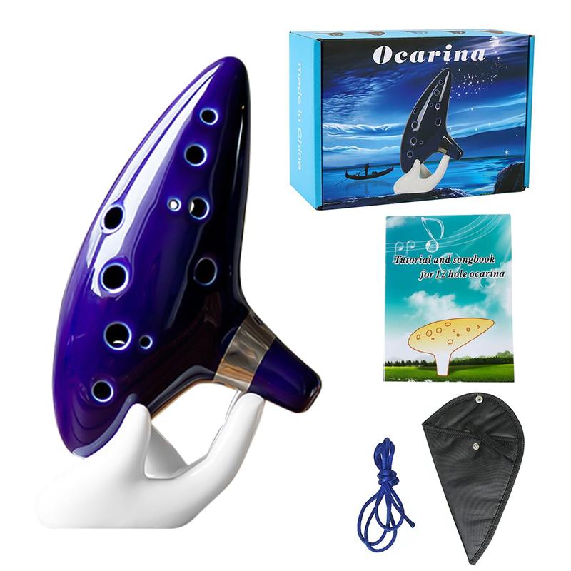 Ocarina of Time 12 Hole Alto C Ocarina Instrument with Getting Started Guide Display Stand and ...