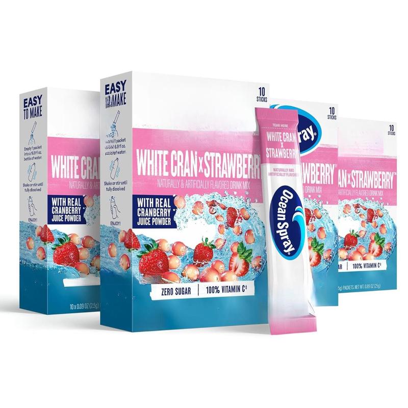 Ocean Spray® White Cran-Strawberry™ Zero Sugar Powder Drink Mix ...