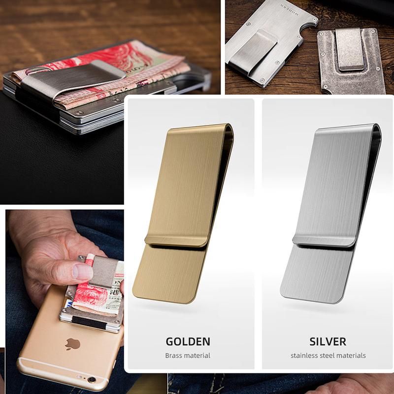 Durable Money Clip Wallet Minimalist 1pc Metal Silver/Gold Pocket ...