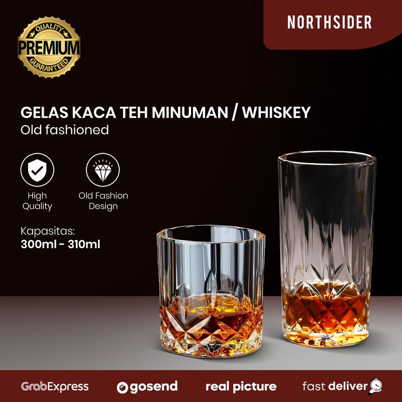 GELAS KACA TEH KOPI MINUMAN WHISKEY OLD FASHIONED - Shop | Tokopedia