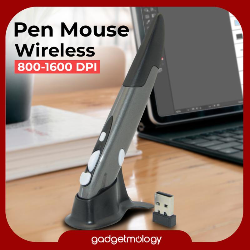 Vertical Pen Mouse Wireless Ergonomic Grip 800-1600 DPI - Pena - Shop ...