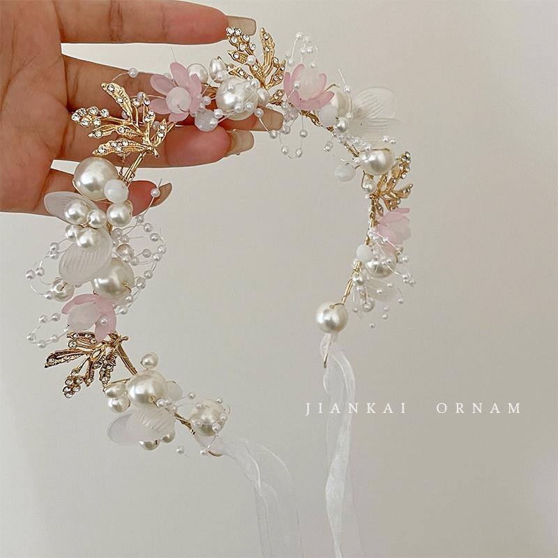 Ikat Rambut Garland Bunga Berlian Buatan Mutiara Dewi, Ikat Kepala ...