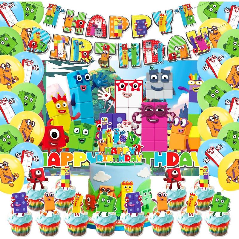 42Pack Number Block Party Supplies Pack Includes,Banner,Cake - TikTok Shop