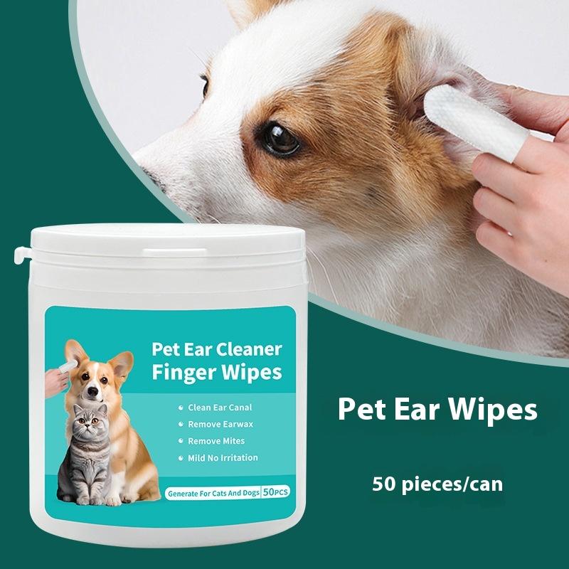 Pet supplies, pet ear cleaning wipes, ear care finger cots, mite ...