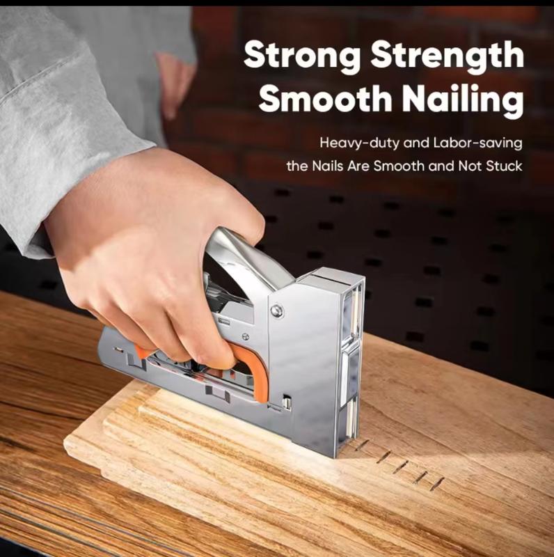 Staple Gun Tacker Heavy Duty Manual Brad Nailer Power Adjustment ...
