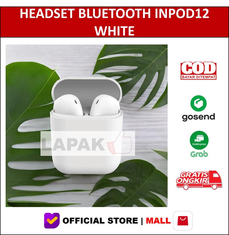 Headset Bluetooth Inpod 12 Warna Putih White Edition TWS Macaron - Shop ...