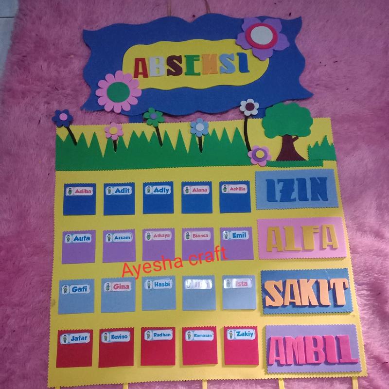ABSENSI KEHADIRAN SISWA KEKINIAN /HIASAN DINDING KELAS Dipasang - Shop ...