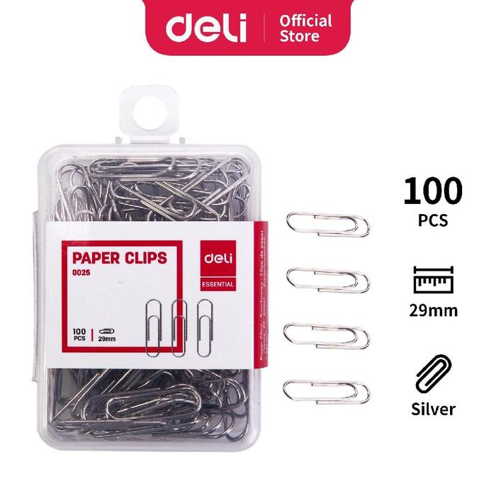Jual Deli Klip Kertas Paper Clips 29mm 100pcs/box untuk Kebutuhan ...