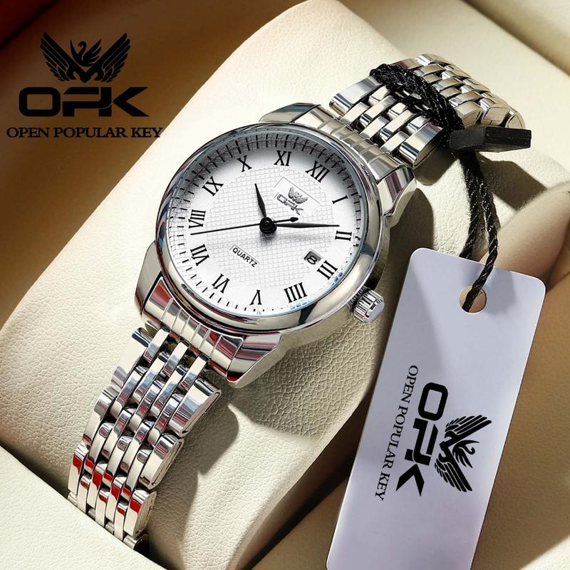 OPK watches for woman waterproof original stainless steel calendar ...