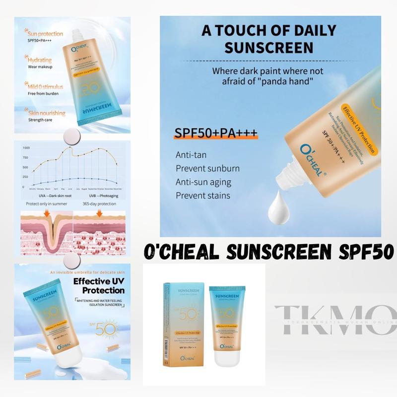 COD READY STOCK O'cheal Sunscreen SPF 50 Anti Lengket Cocok untuk ...