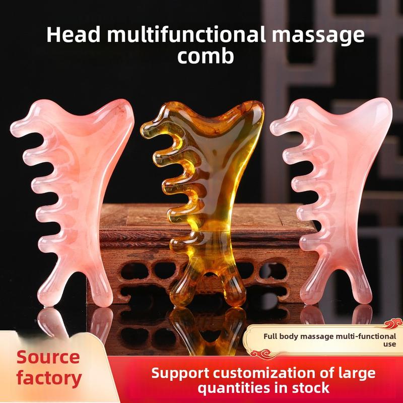 Resin multifunctional four-in-one massage comb with scraping - TikTok ...