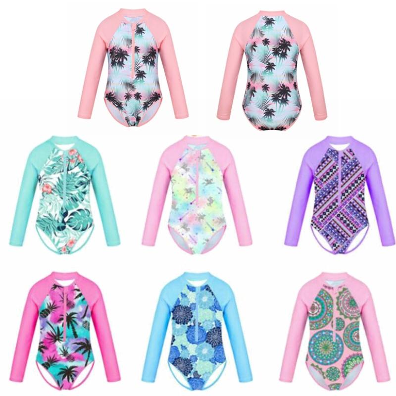 Vastwit Kids Girls Long Sleeve One Piece Swimsuits Zipper Rash - TikTok ...